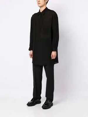 Yohji Yamamoto Sheer-finish Long Shirt - Black