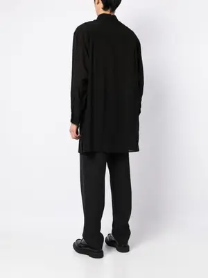 Yohji Yamamoto Sheer-finish Long Shirt - Black