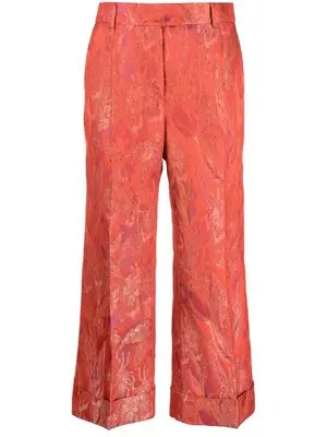 Alberto Biani Cropped Jacquard Trousers