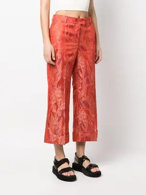 Alberto Biani Cropped Jacquard Trousers