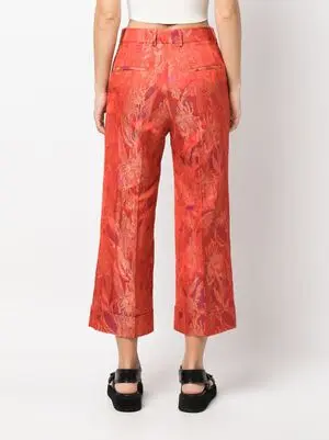 Alberto Biani Cropped Jacquard Trousers