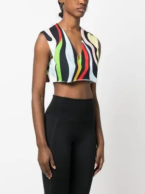 Emilio Pucci Marmo-print Cropped Top