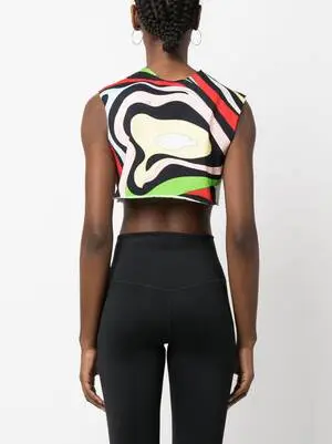 Emilio Pucci Marmo-print Cropped Top