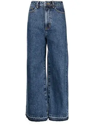SELF-PORTRAIT High-waist Wide-leg Jeans