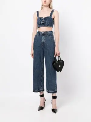 SELF-PORTRAIT High-waist Wide-leg Jeans