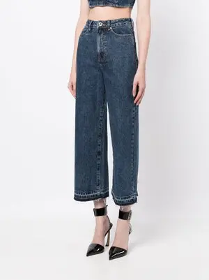 SELF-PORTRAIT High-waist Wide-leg Jeans