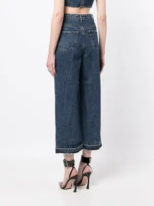 SELF-PORTRAIT High-waist Wide-leg Jeans