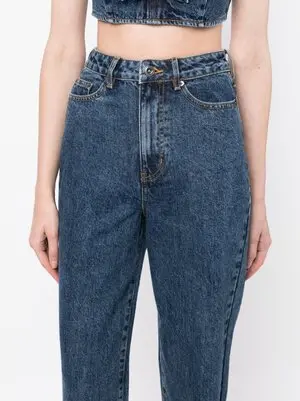 SELF-PORTRAIT High-waist Wide-leg Jeans