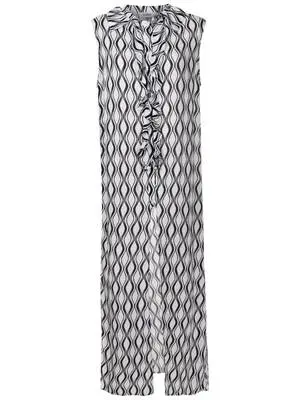 AMIR SLAMA Geometric-print Maxi Dress - Black