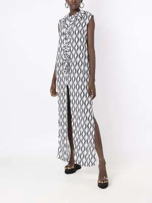 AMIR SLAMA Geometric-print Maxi Dress