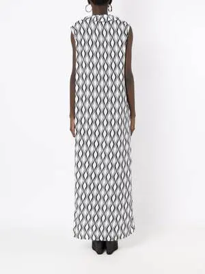 AMIR SLAMA Geometric-print Maxi Dress