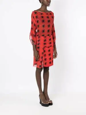 AMIR SLAMA Graphic-print Tulle Dress