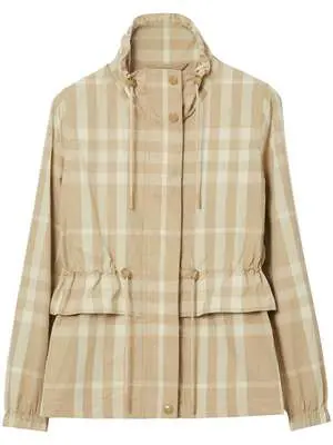 Burberry Funnel-neck Check Jacket