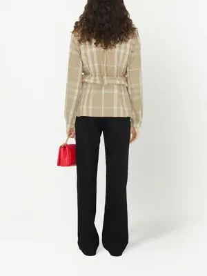 Burberry Funnel-neck Check Jacket