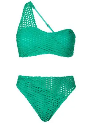 AMIR SLAMA One-shoulder Bikini Set - Green