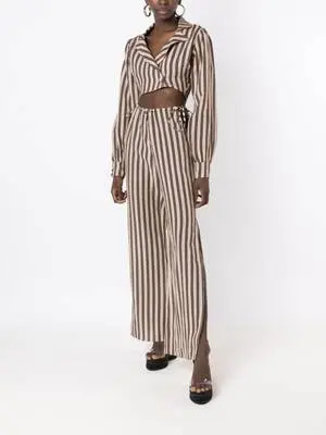 AMIR SLAMA Striped Wide-leg Trousers