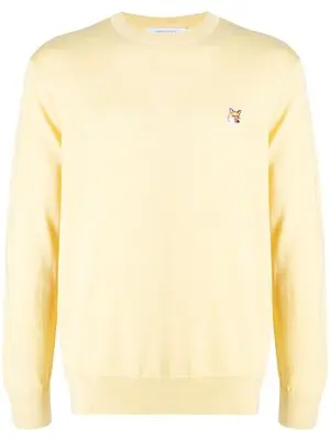 Maison Kitsuné Embroidered-logo Wool Jumper
