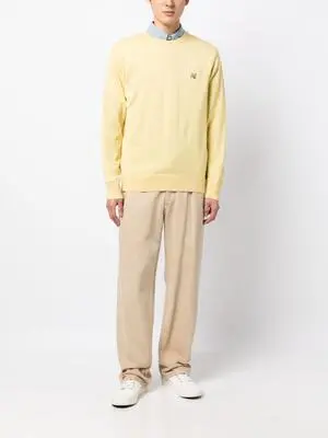 Maison Kitsuné Embroidered-logo Wool Jumper