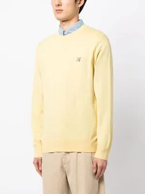 Maison Kitsuné Embroidered-logo Wool Jumper