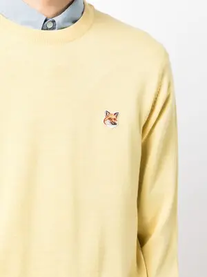 Maison Kitsuné Embroidered-logo Wool Jumper
