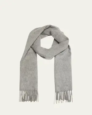BEGG & CO. Arran Cashmere Fringe Scarf - Gray