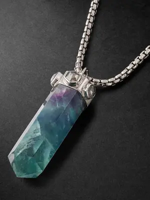 Jacquie Aiche Hexagon Fluorite And Diamond Necklace
