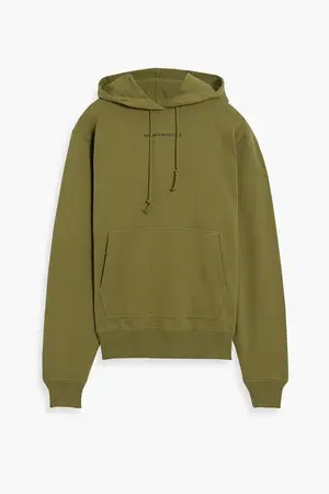 Helmut Lang Printed French Cottonterry Hoodie - Leaf Green