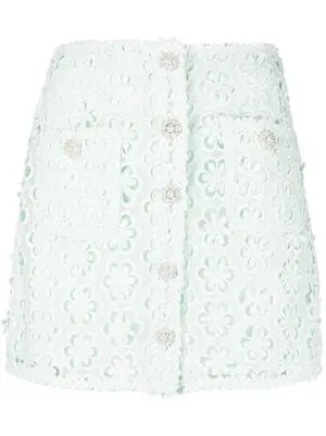 SELF-PORTRAIT Daisy Lace-detail Miniskirt