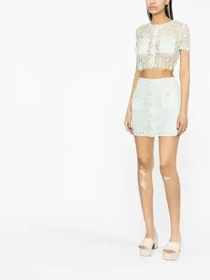 SELF-PORTRAIT Daisy Lace-detail Miniskirt