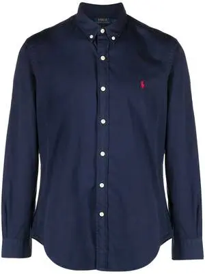 Polo Ralph Lauren Embroidered Polo Pony Long-sleeve Shirt - Blue