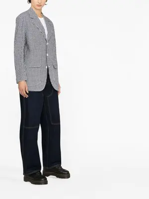 Kenzo Gingham Single-breasted Blazer