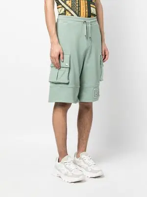 Balmain Embossed Logo Bermuda Shorts - Green