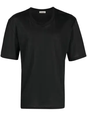 LANEUS Plain Crew-neck T-shirt