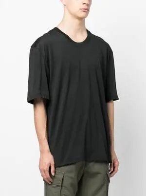 LANEUS Plain Crew-neck T-shirt