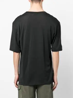 LANEUS Plain Crew-neck T-shirt