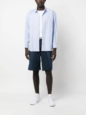 Comme Des Garçons Striped Long-sleeve Shirt - Blue