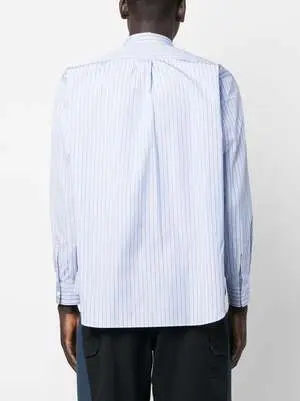 Comme Des Garçons Striped Long-sleeve Shirt - Blue