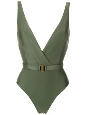 LYGIA & NANNY Evita Liso V-neck Swimsuit - Green