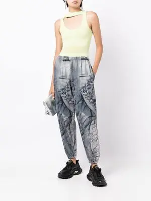 Natasha Zinko Denim-print Track Pants