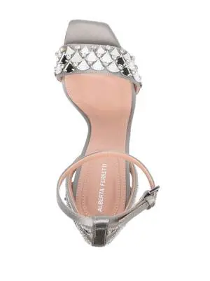 Alberta Ferretti 100mm Crystal-embellished Leather Sandals