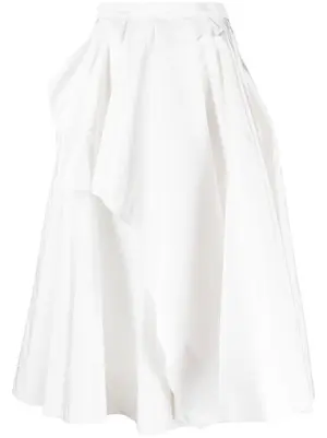 Alexander McQueen Asymmetric Drape Midi Skirt