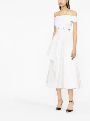 Alexander McQueen Asymmetric Drape Midi Skirt
