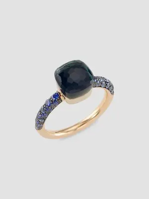 Pomellato Nudo Classic Petit Two-tone 18k Gold & Multi-stone Ring Blue