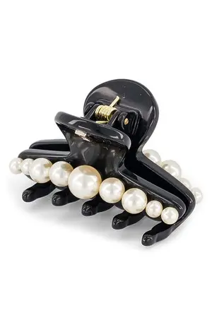 Alexandre De Paris Imitation Pearl Claw Clip - Black