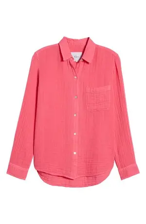 Rails Ellis Cotton Gauze Button-up Shirt - Hibiscus