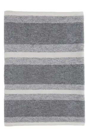 POM POM AT HOME Alpine Stripe Cotton Blanket - Grey Tones