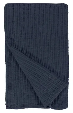 POM POM AT HOME Chatham Matelassé Blanket - Navy