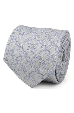 CUFFLINKS, INC. Quatrefoil Silk Neck Tie - Gray
