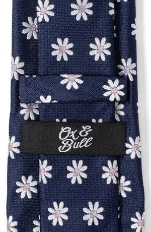 CUFFLINKS, INC. Embroidered Daisy Neck Tie - Navy