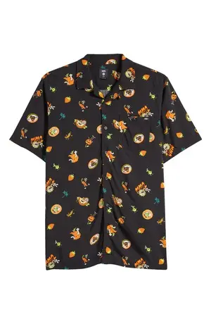 VANS Stickers Short Sleeve Button-up Camp Shirt